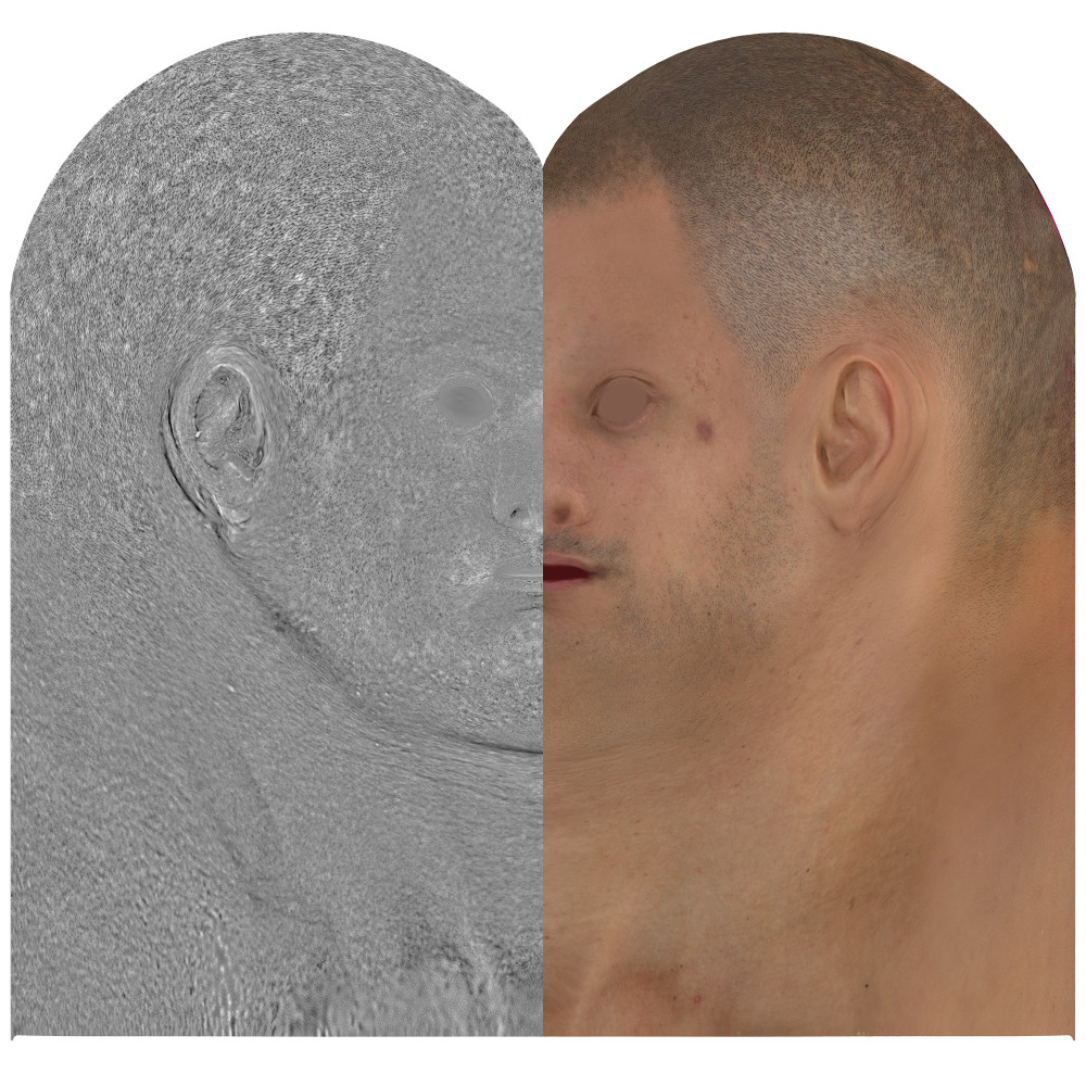 Male head texture map 14